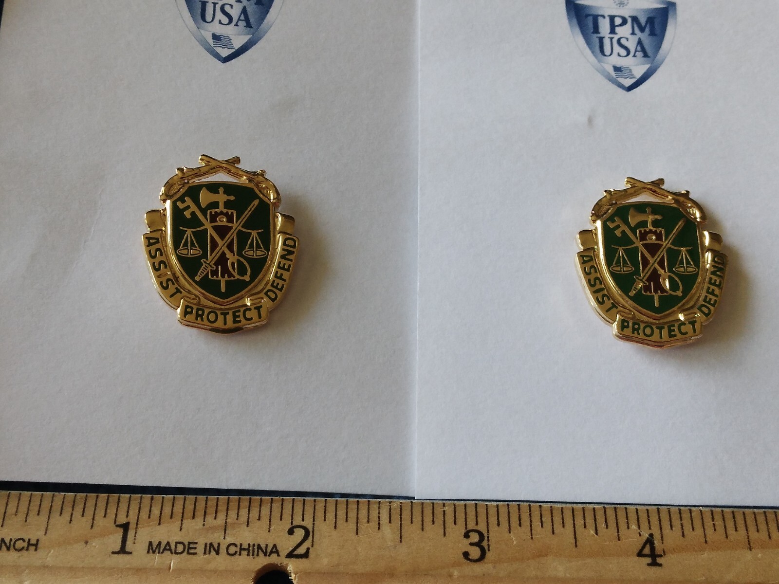 10 PAIRS OF - U.S. Army Corps MILITARY POLICE Unit DI DUI Crest PINS ...