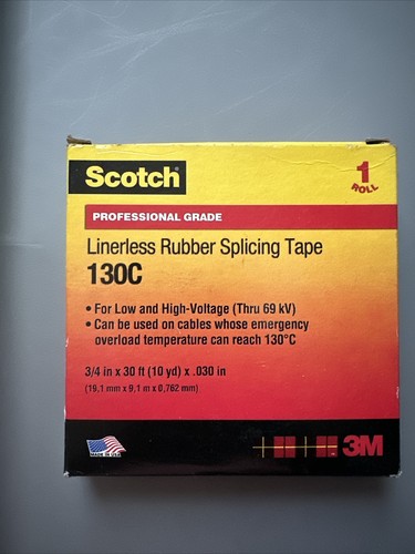 3M Scotch 130C Linerless Rubber Splicing Tape 3/4 in X 30 ft. 1 Roll ...