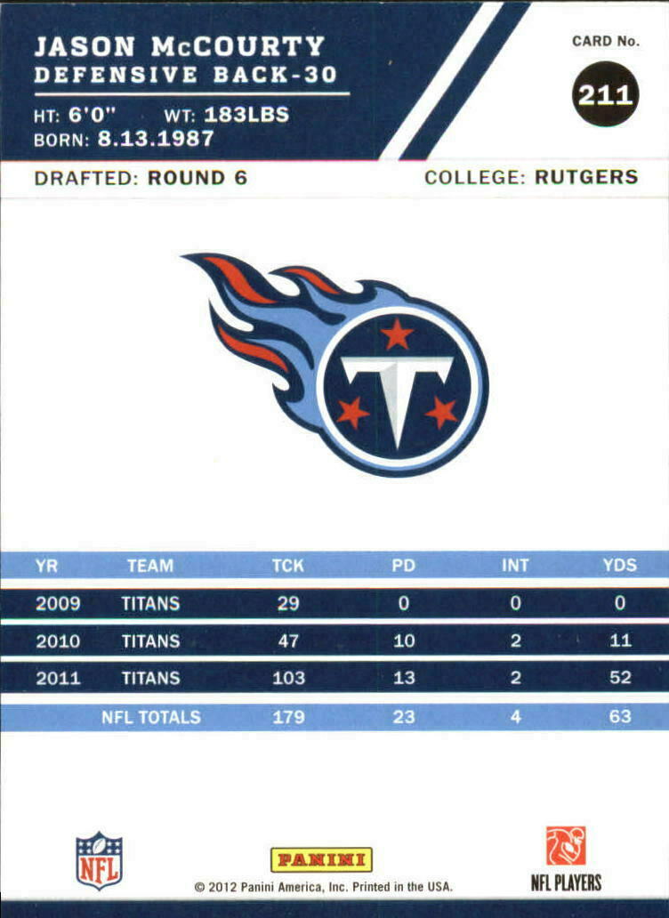 Tennessee Titans 2012 Score Factory Sealed 12 Card Team Set Jason ...