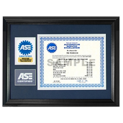 Certificate and Insignia Frame with Master Auto Technician Insignia ...