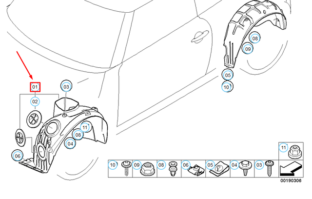 MINI 51717266545 Genuine OEM Factory Original Fender Liner for sale ...