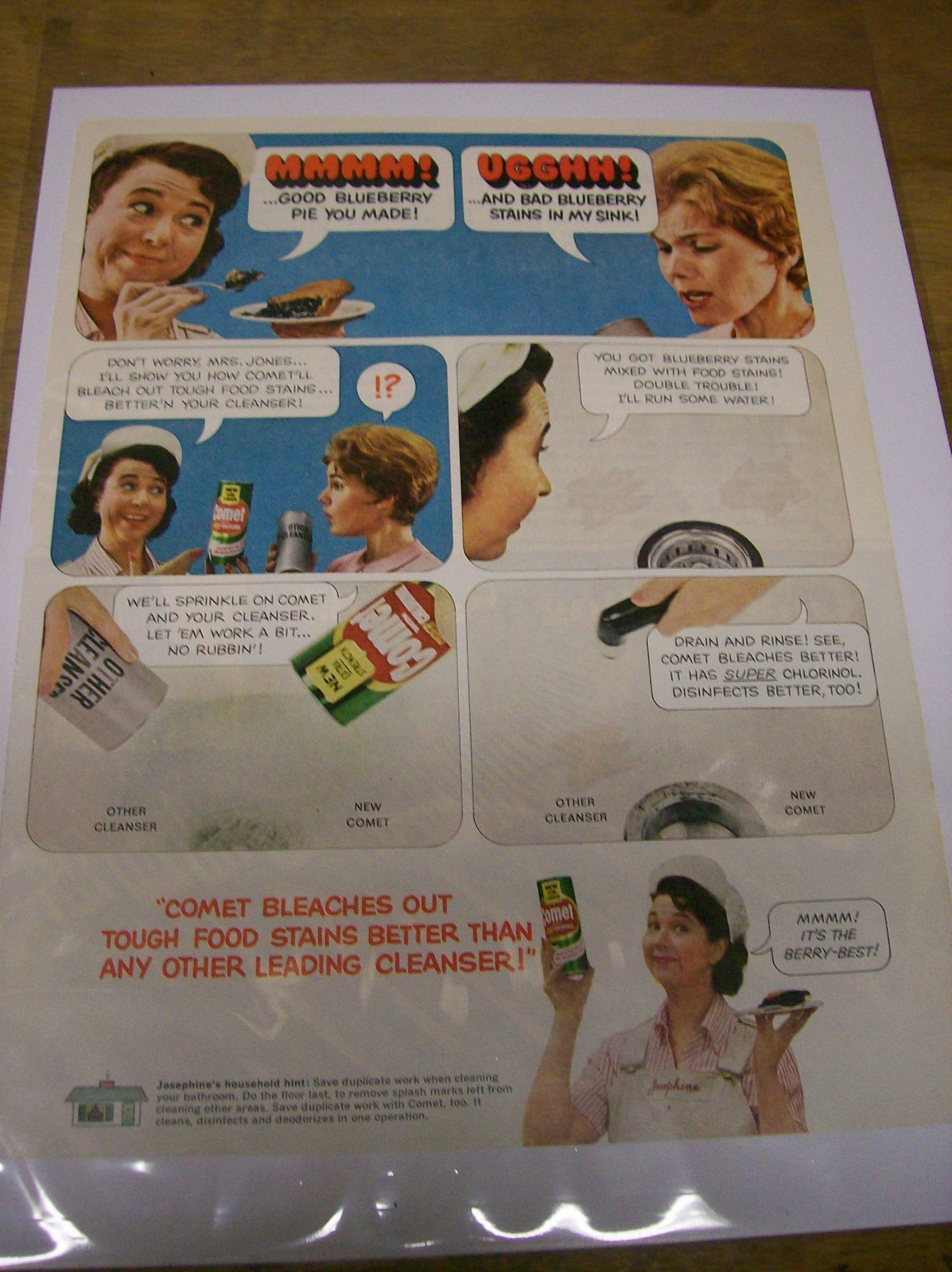 Original 1967 Comet Cleanser Magazine Ad with Josephine the Plumber | eBay