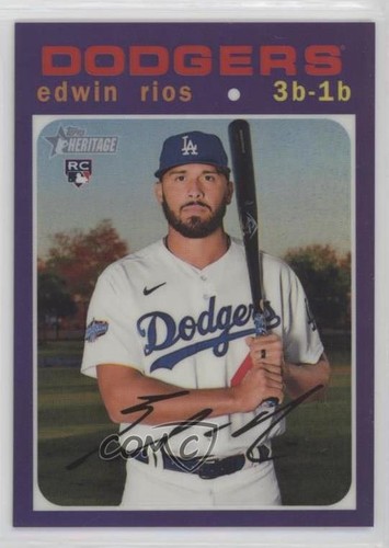 2020 Heritage High Number Hot Box Chrome Purple Refractor Edwin Rios ...