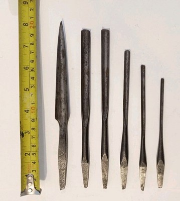 6 Vintage Antique Spoon Bits - 1 Marples Tapered And 5 Unbranded Spoon ...