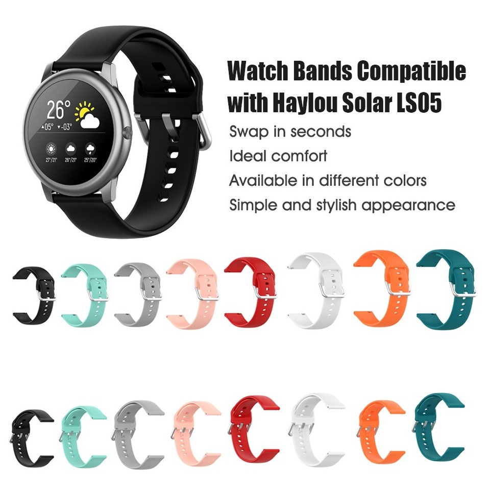 22mm Soft Silicone Quick Release Watch Strap w/Steel Buckle - Fits ...