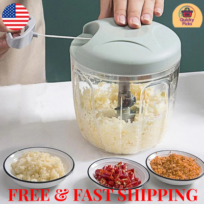 Manual Food Chopper Hand-Pull String – Portable Onion & Garlic Mincer ...