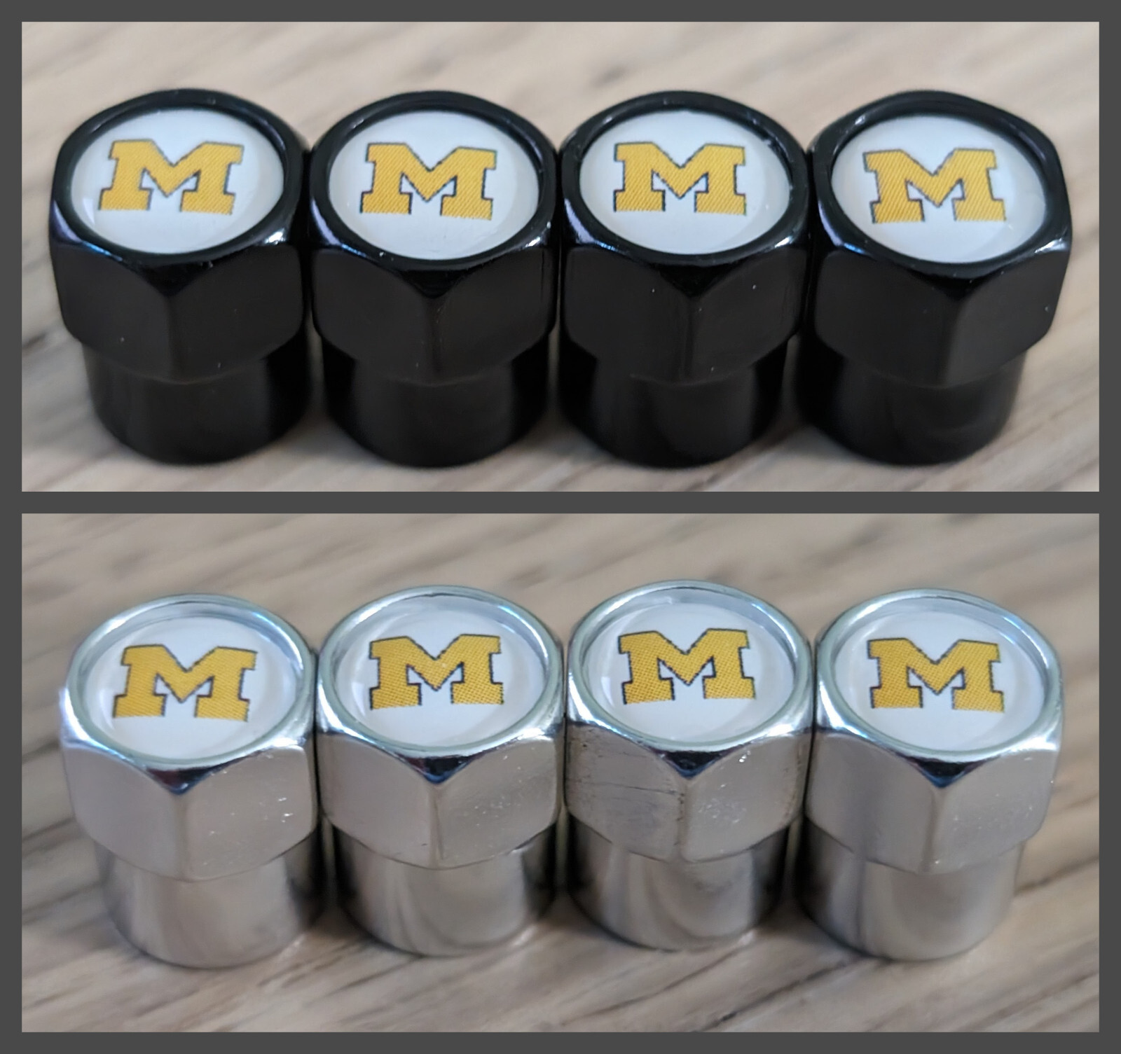 Metal Tire Valve Stem Caps Covers MICHIGAN WOLVERINES 4pc | eBay