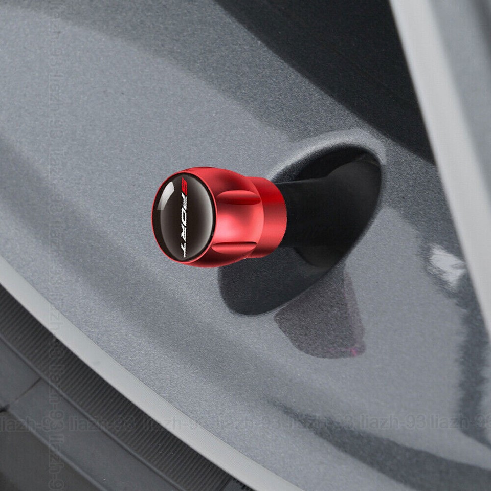 Red Sport Logo Cap Car Wheel Tire Valve Dust Stem Air Cap Cover Car ...