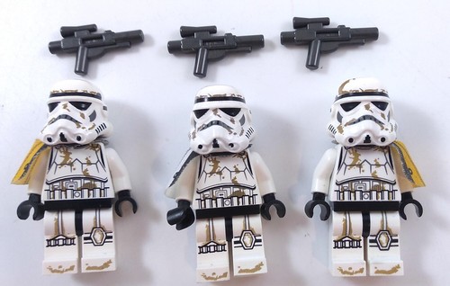 3X LEGO Star Wars SAND TROOPER SARGENT Minifigures Assorted Faces Capes ...