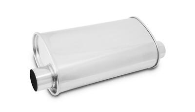 Vibrant Performance STREETPOWER Oval Muffler, 2.5" inlet/outlet (Offset ...