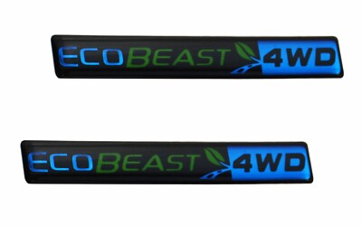 Pair For 2011-2019 ECOBEAST 4WD Fender Badge 3D Emblem Sticker (blue ...