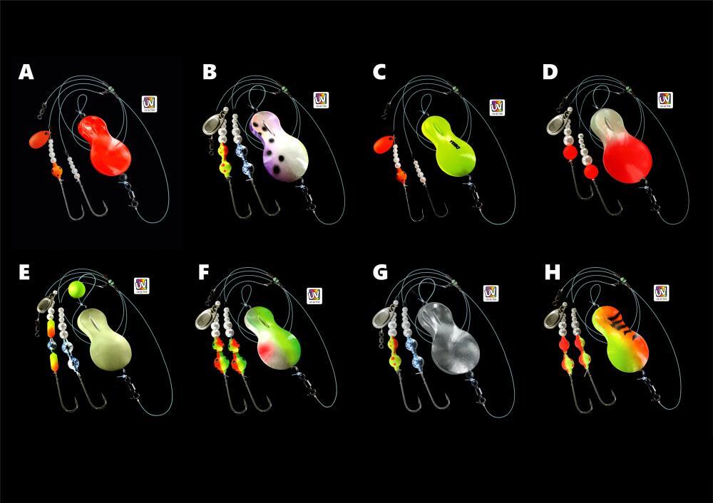 DEGA UV-aktiver Inline-Butt-Löffel 60g-100g Buttlöffel-Vorfach ...