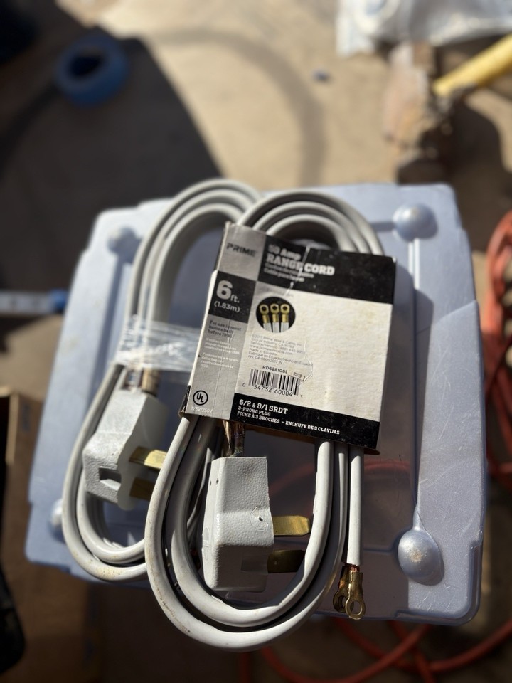 Prime 50 Amp 125V 250V Range Cord 3-Prong Plug 6 Feet Grey Home Wire ...