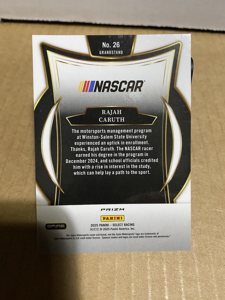 2025 Select NASCAR Racing Grandstand Tier #26 Rajah Caruth Orange Ice ...