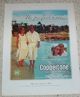 1993 advertising -Coppertone Opti-Ray Sunglasses Guy Girl Beach eyewear ...