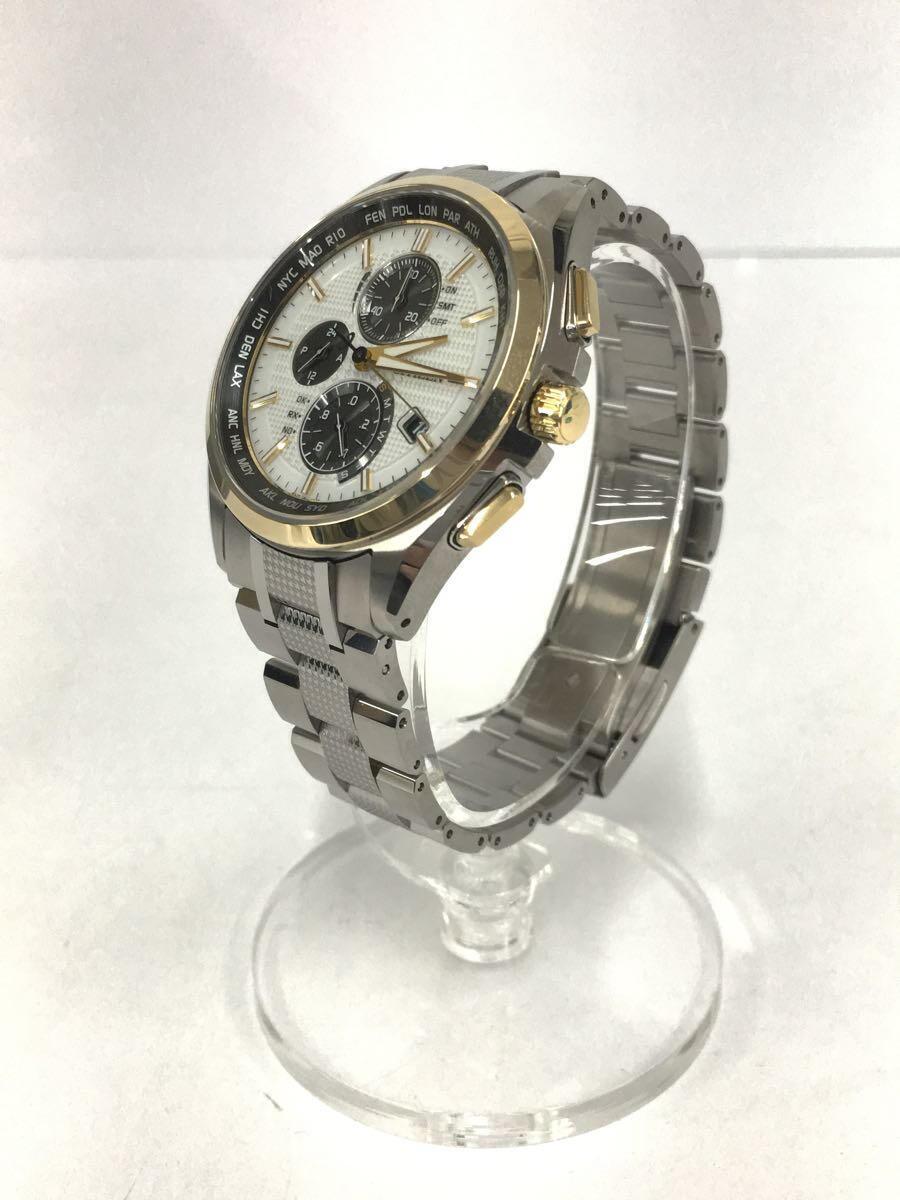 Citizen Attesa H804-T026974 Eco-Drive White Blk Round Quartz Mens Watch ...