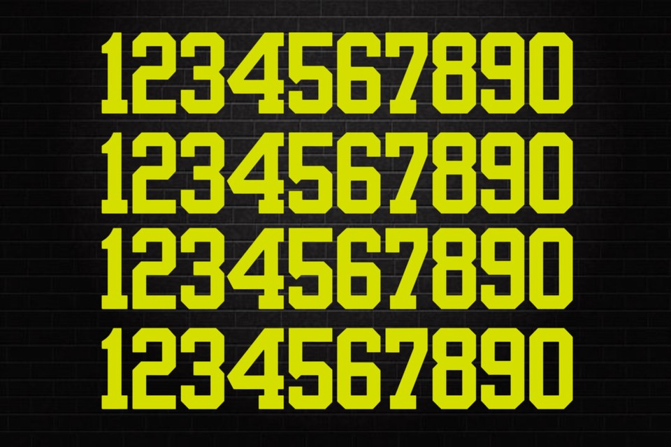 0-9 Numbers Vinyl Sticker Decal Sheet , 40 Total Numbers, Sport Number ...