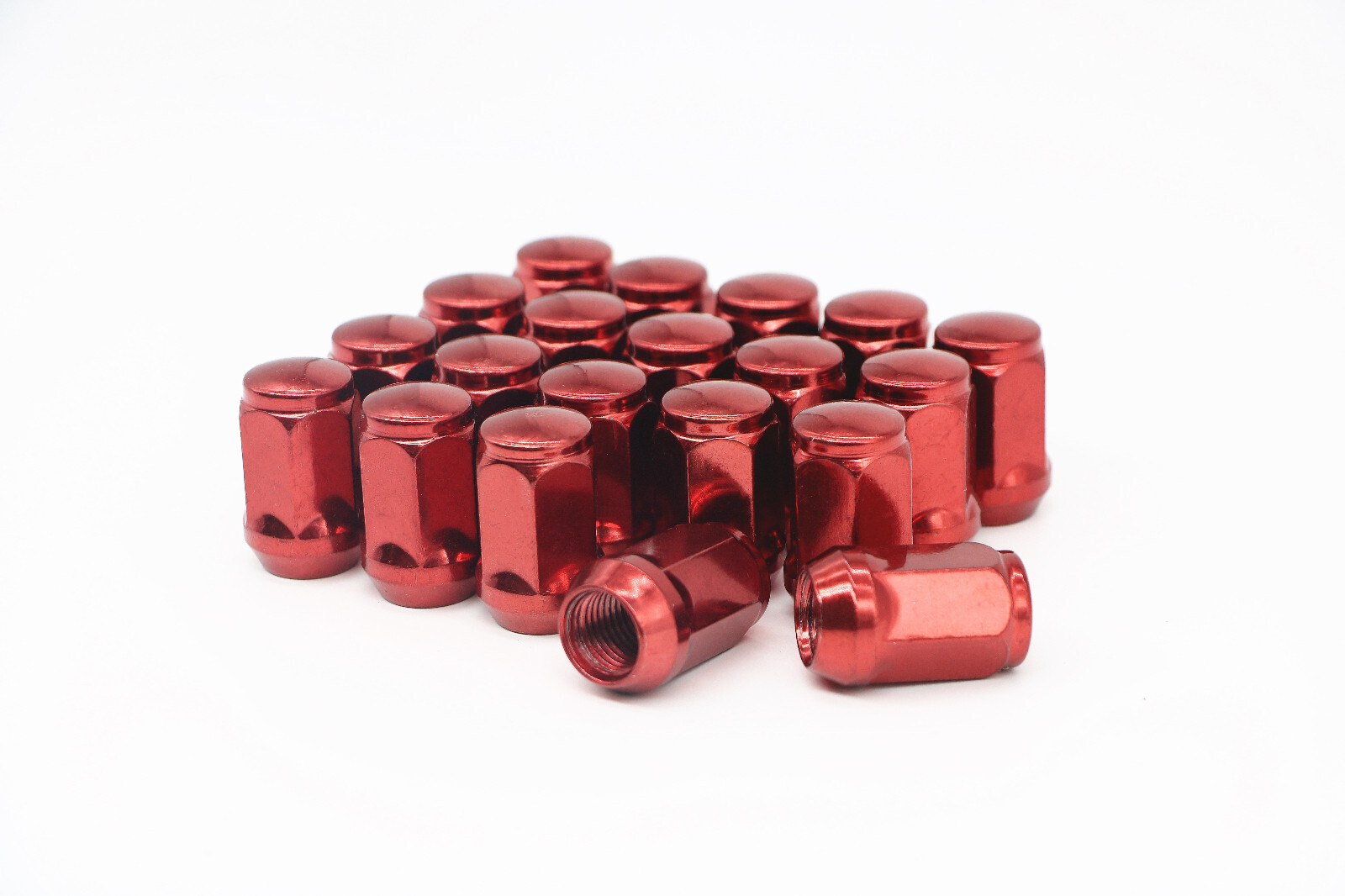 23 Red Lug Nuts 1/2"-20 Bulge Acorn for Jeep Wrangler JK TJ YJ CJ KJ ZJ ...