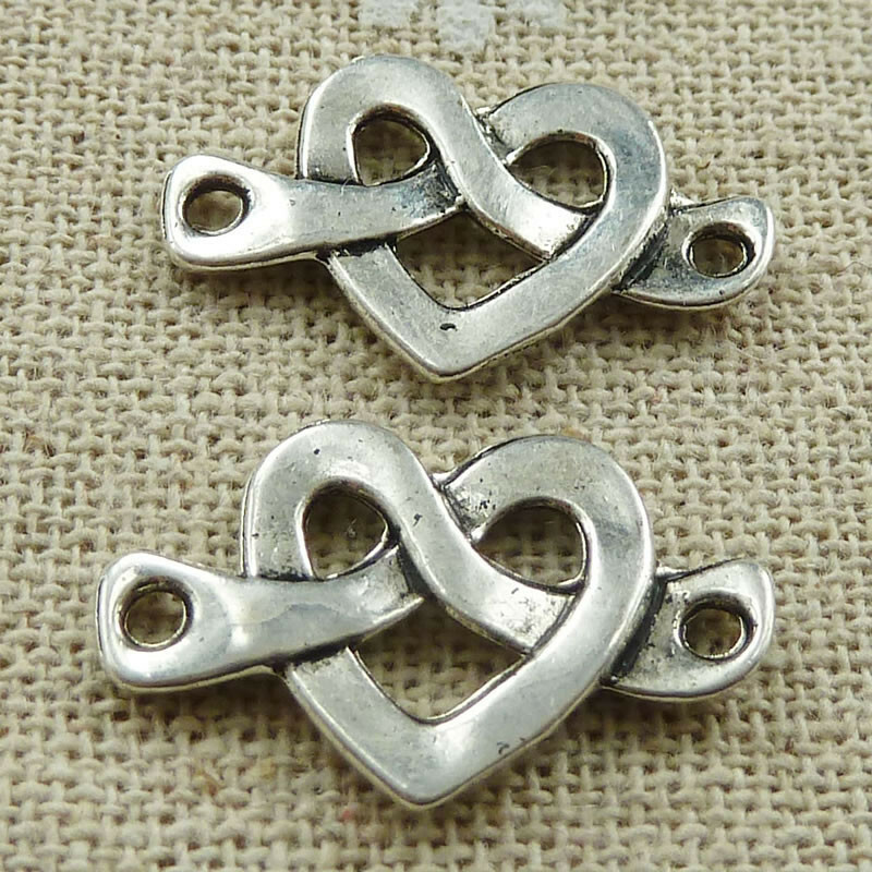 Free Ship 136 pcs tibetan silver heart connectors 23x14mm L-495 | eBay