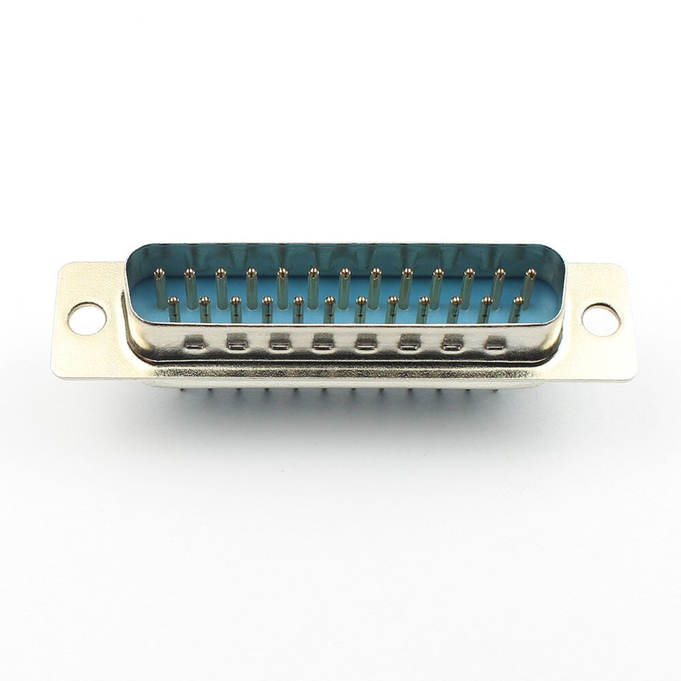 50Pcs D-SUB 25 Round Pin Male Straight Through Hole PCB Connector 2 Row ...