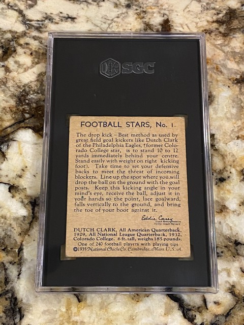 1935 National Chicle Football Stars - #1 Dutch Clark (RC) for sale ...