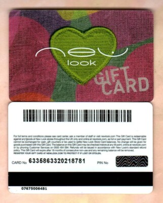 NEW LOOK ( UK ) Heart Shaped Patch ( 2010 ) Gift Card ( $0 ) V2 | eBay