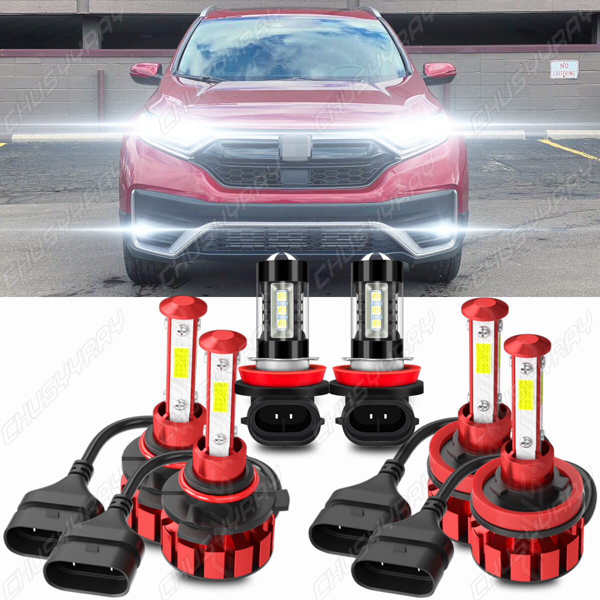 For 2020 2021 Honda CR-V LED Headlights High&Low Beam+Fog lights Bulbs ...