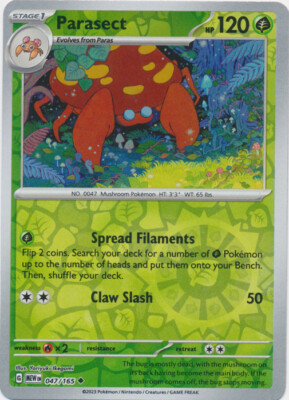 Pokemon SV: Scarlet and Violet 151: Parasect - 047/165 Reverse Holo | eBay