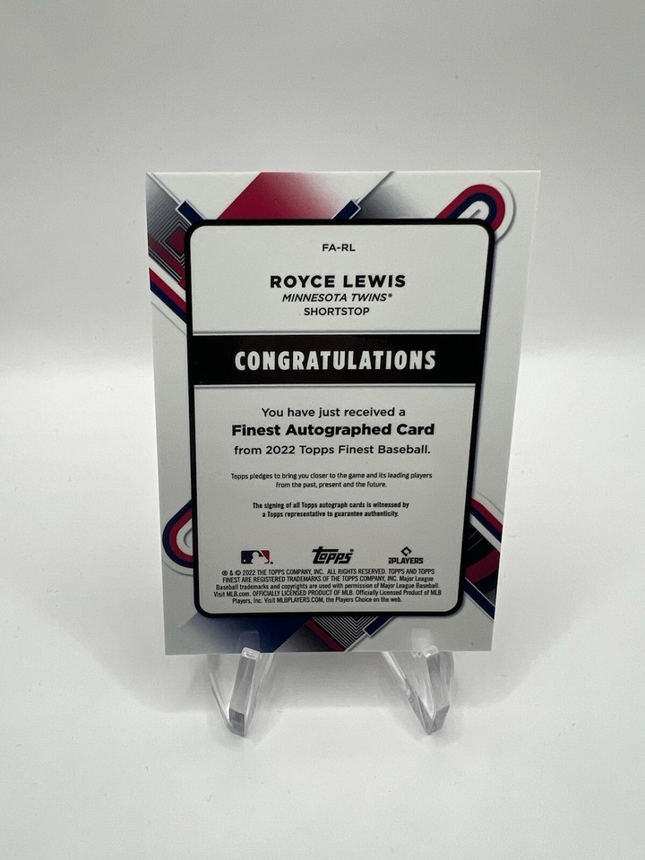 Royce Lewis Auto 2022 Topps Finest Rookie Refractor On-Card Autograph ...