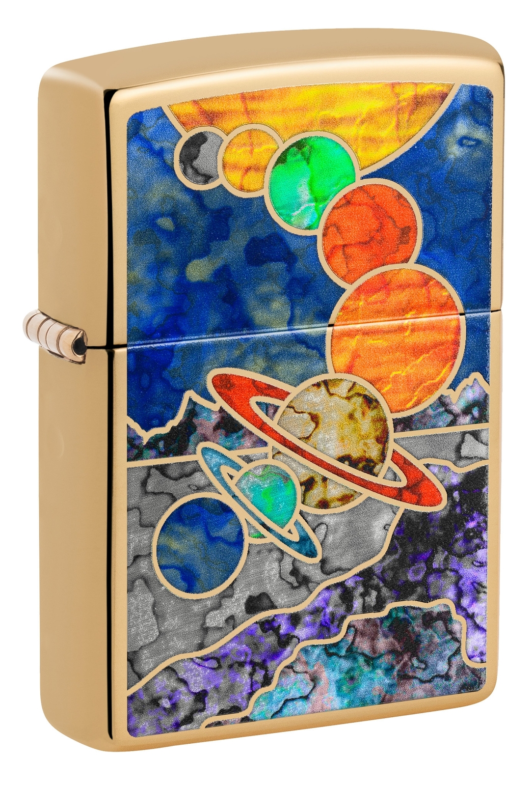 Zippo Fusion Space High Polish Brass Windproof Lighter, 254B-088354