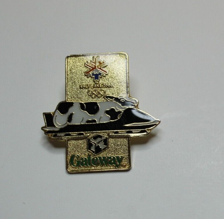 2002 Winter Olympics Pin Salt Lake City Gateway Cow on Bobsled | eBay
