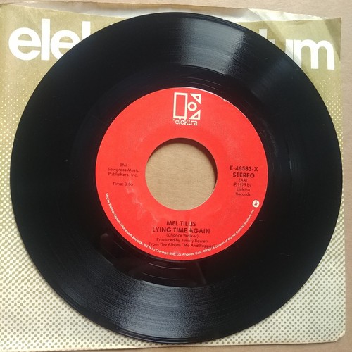 MEL TILLIS Lying Time Again 45 7" COUNTRY Vinyl Record Elektra Records ...