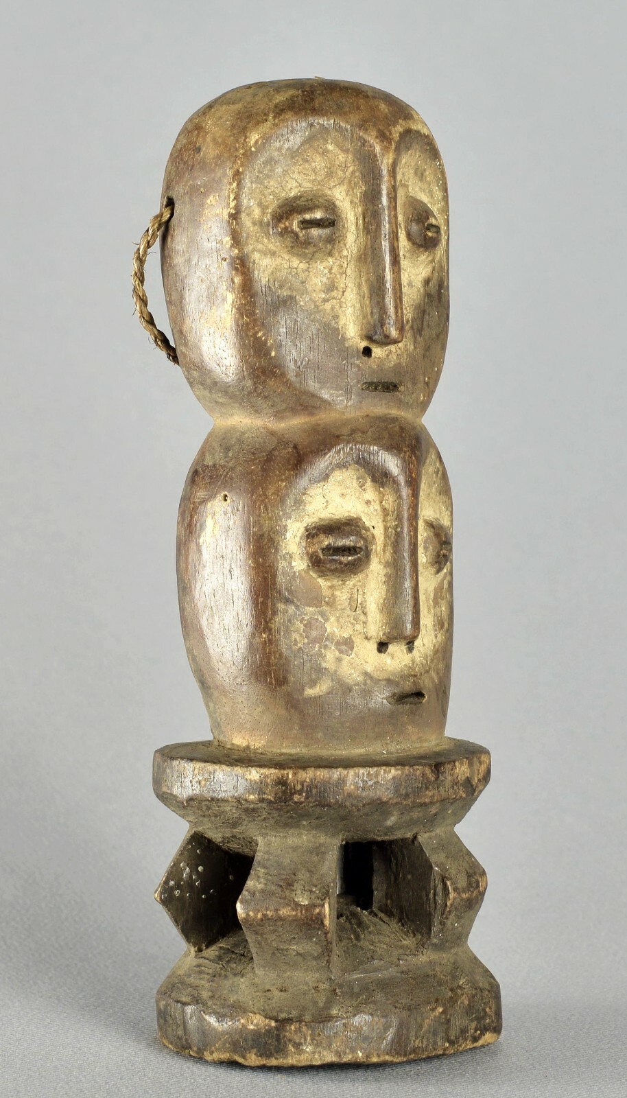 LEGA wood double head Figure statue Bwami Congo African Tribal Art 1608 ...