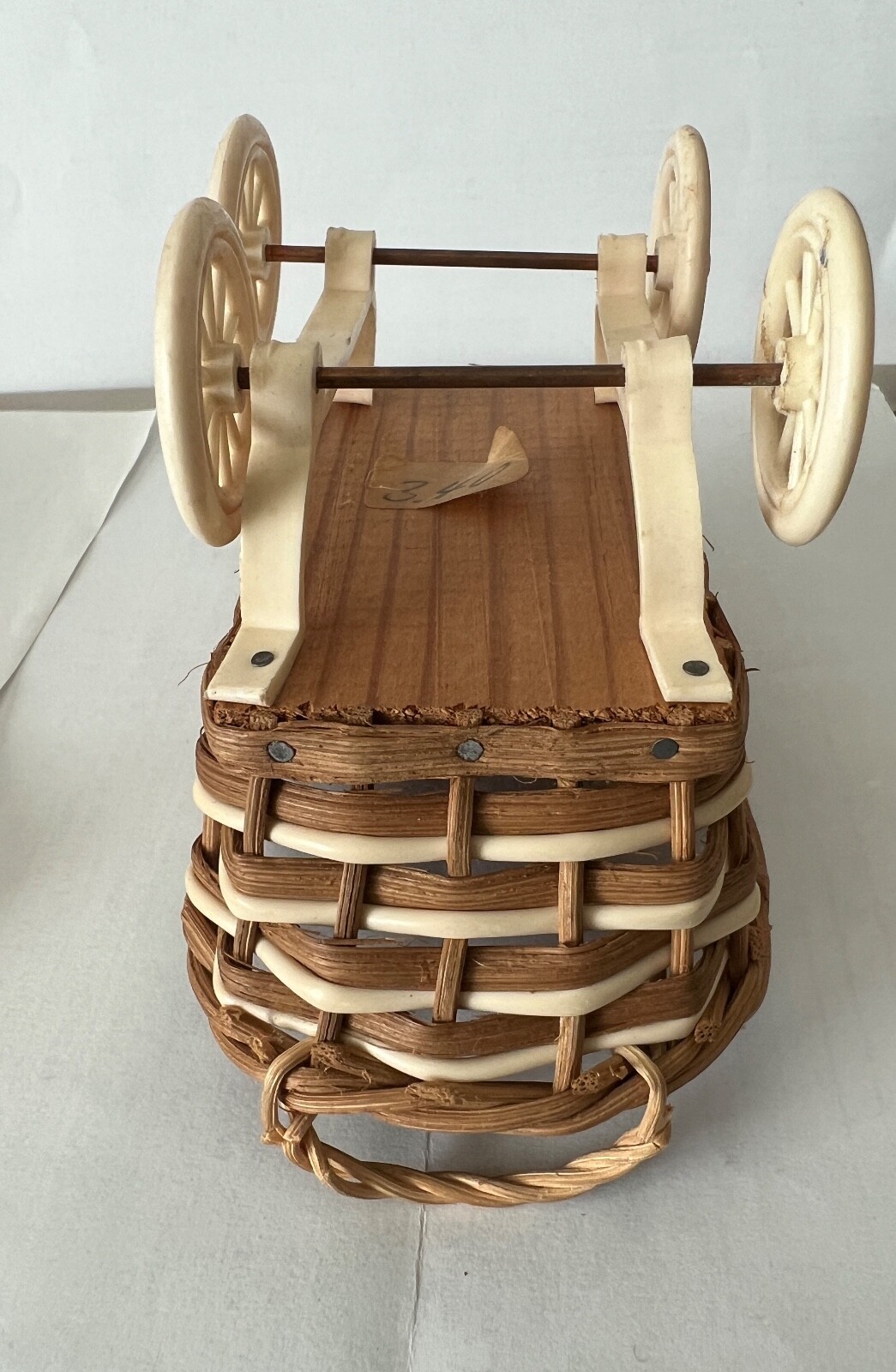 VINTAGE GERMAN WICKER/WOOD ITEMS FOR CACO DOLLS[1] STROLLER [1] PRAM [1 ...