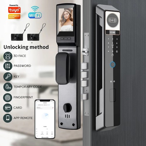 Tuya Face Camera Recognition Digital Smart Door Lock FIngerprint Unlock ...
