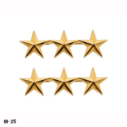 PAIR Lieutenant General ~ 3 Star Pins ~ Gold Tone ~ Gemsco USA ~ NEW | eBay