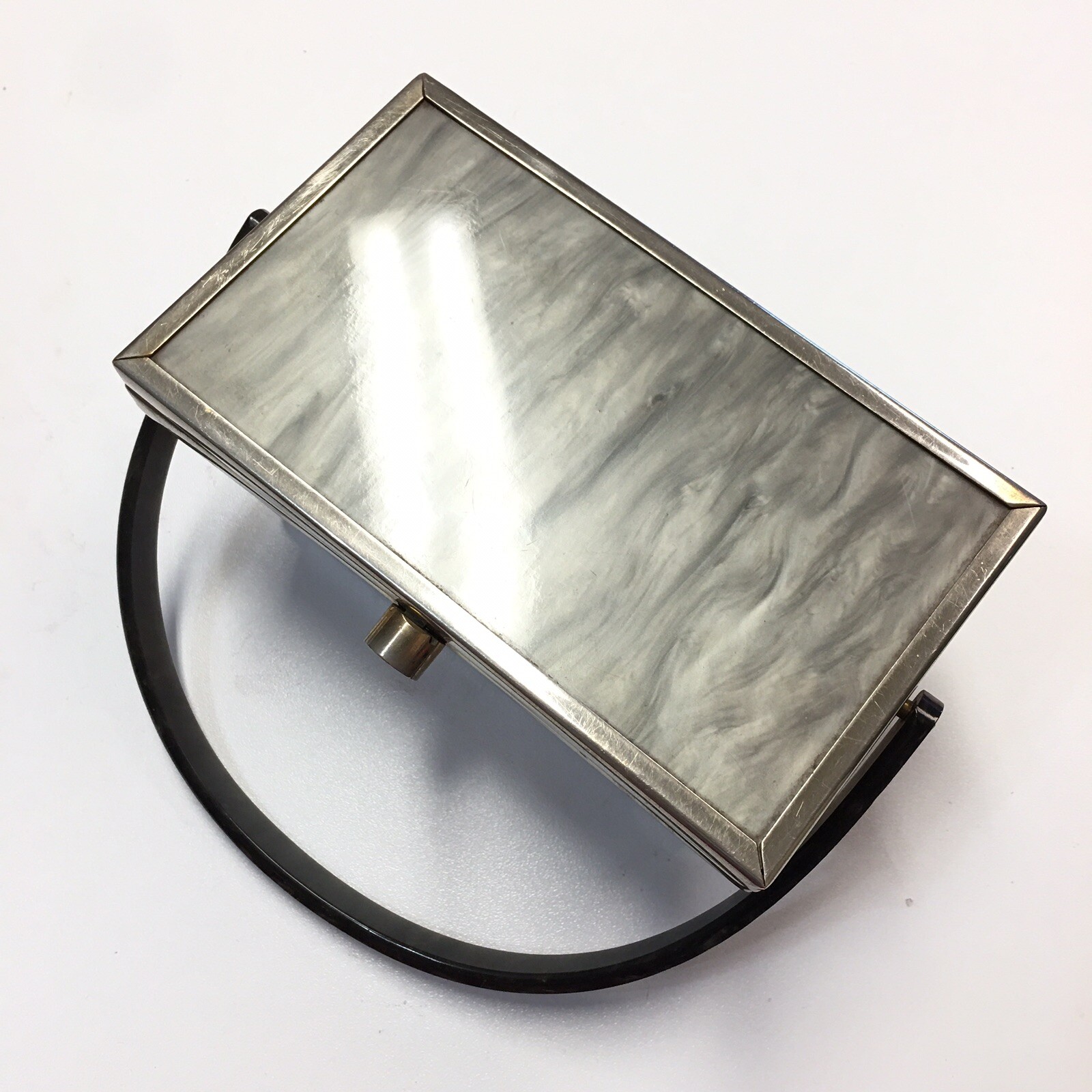 Tyrolean NY Vintage Basket Box Purse Lucite Mother of Pearl Brass ...