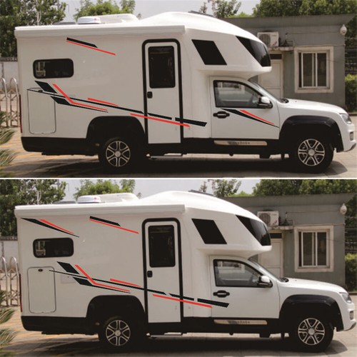 Car Side Stripes Graphics Vinyl Stickers Decals Kit DIY For Camper RV ...