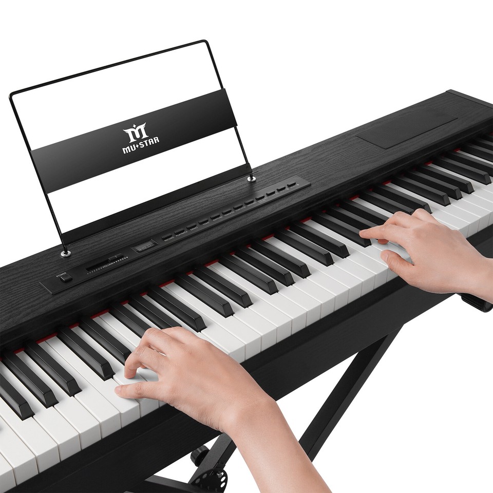 Black 88Key Full Weighted Hammer Action Digital Piano Keyboard w/Pedal ...