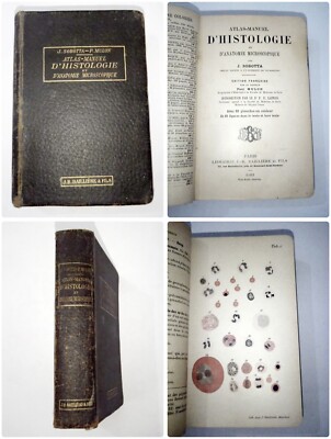 1903 MICROSCOPE ATLAS-MANUEL HISTOLOGIE 80 COLOR PLATES FRENCH ANTIQUE ...