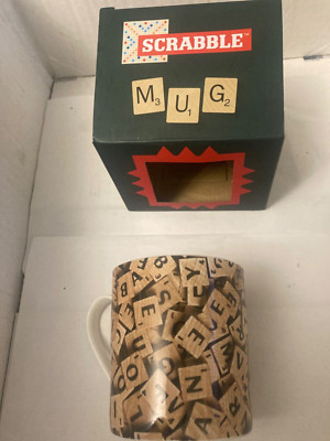 BNIB Scrabble Tile Mug Boxed 2015 Ceramic Wild & Wolf Design J.W Spear ...