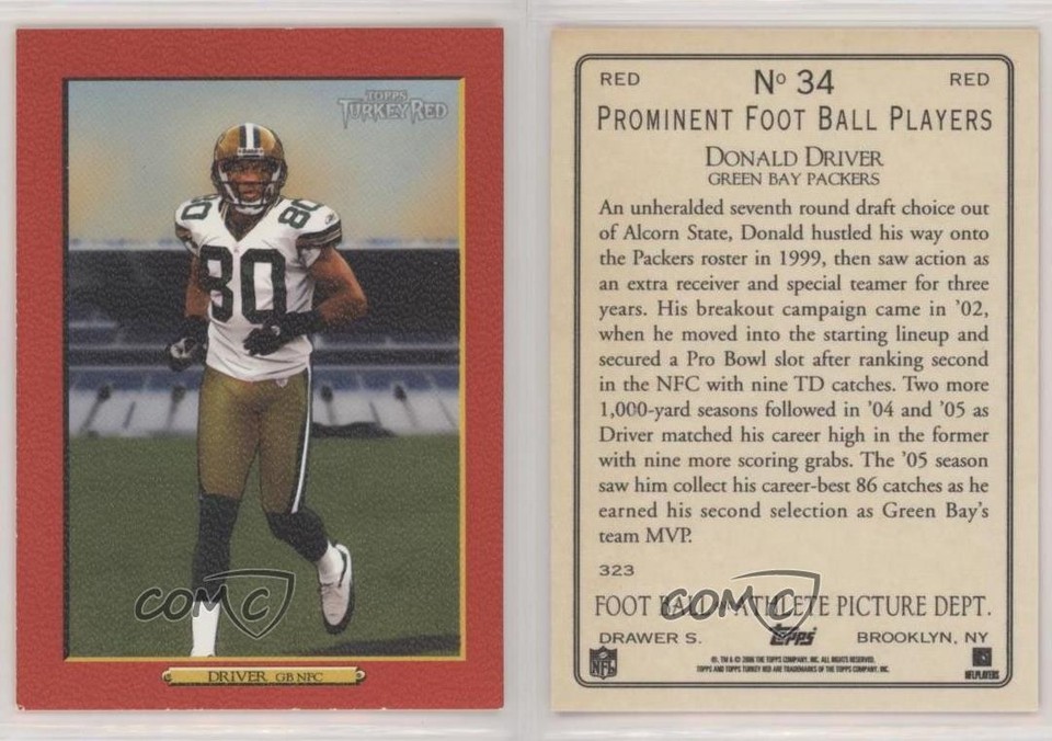 2006 Topps Turkey Red Red Donald Driver #34 0q3 | eBay
