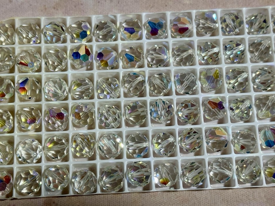 Swarovski - 10mm Retired Round Cut Beads #5300 - Crystal AB | eBay