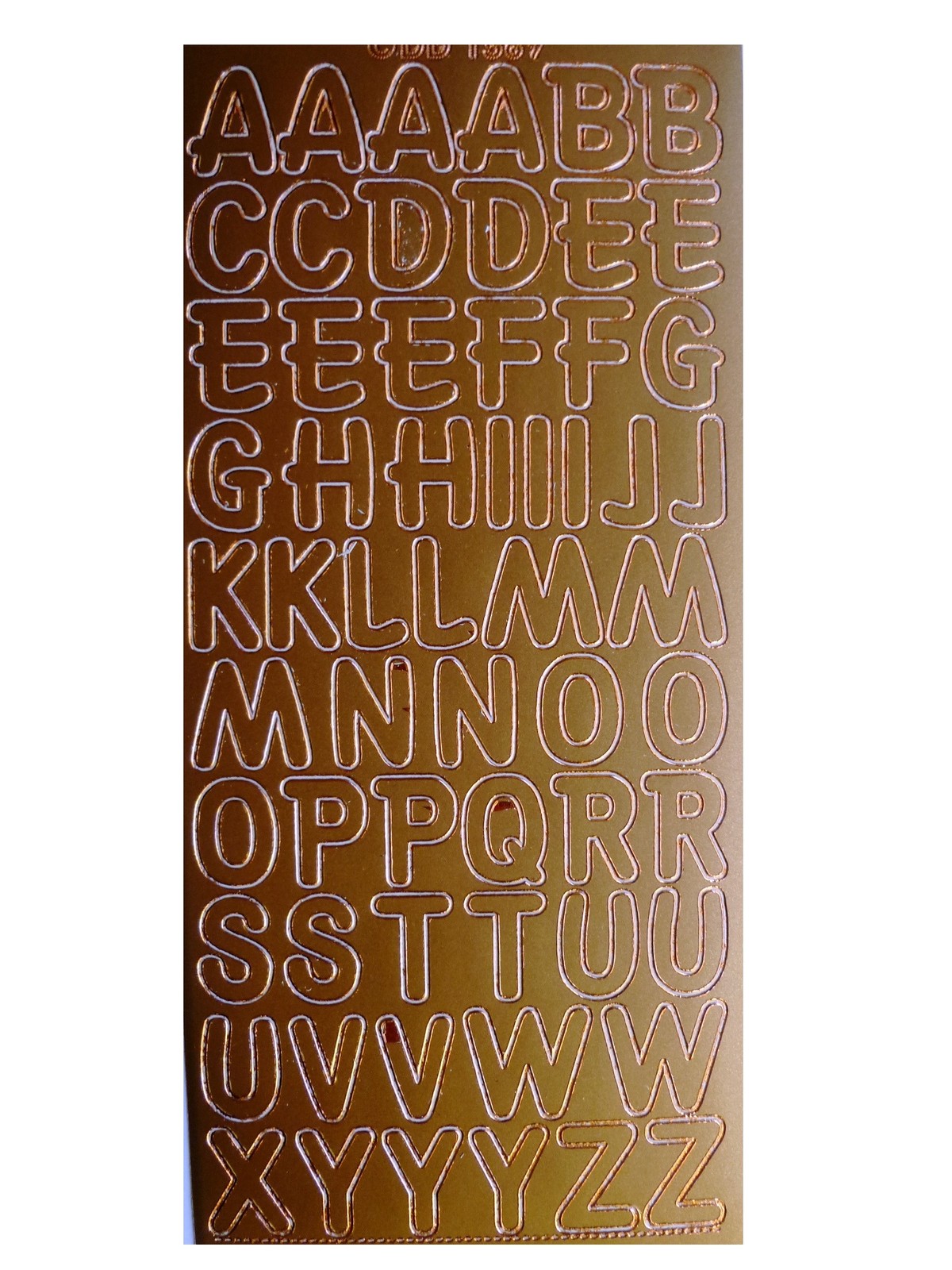 LARGE LETTERS Peel off Stickers 18mm Alphabet Card Making Gold Silver ...