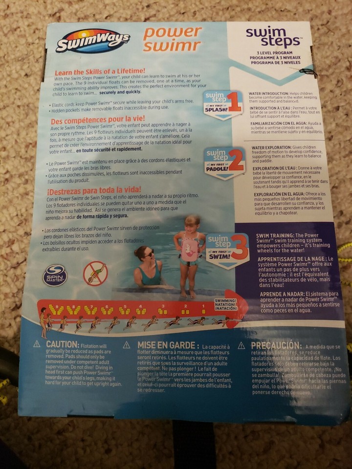 Swimways Power Swimr Training Aid Life Float Vest Medium 3-6 Years 35 ...