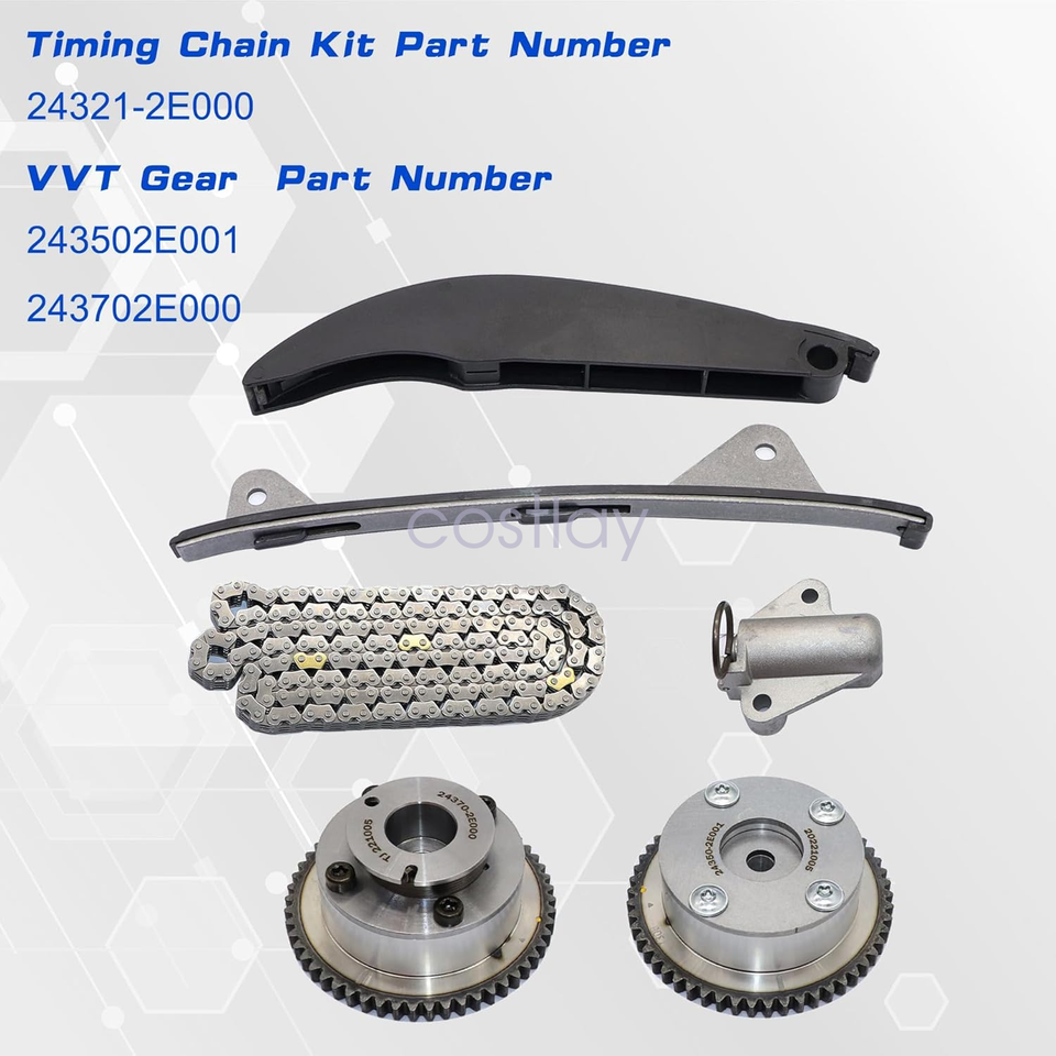 Intake Exhaust CVVT Gear Timing Chain Kit Fits Hyundai Elantra 1.8 Kia ...