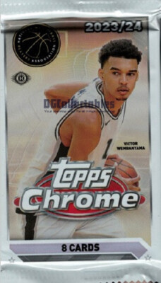 2023-24 TOPPS CHROME BASKETBALL SEALED HOBBY PACK UNSEARCHED BOX WEMBY ...