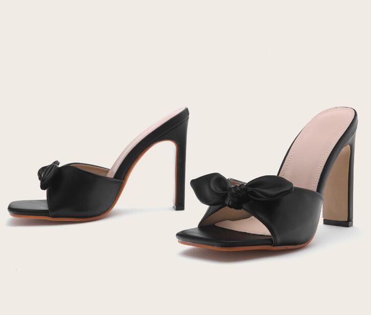 Womens Fashion Summer Peep Toe Bowknot Slippers Pumps High Heels Party ...