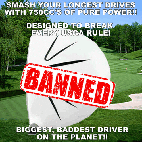 WORLD'S LONGEST AND LARGEST GOLF DRIVER, DOUBLE SIZE HEAD, HUGE ILLEGAL ...