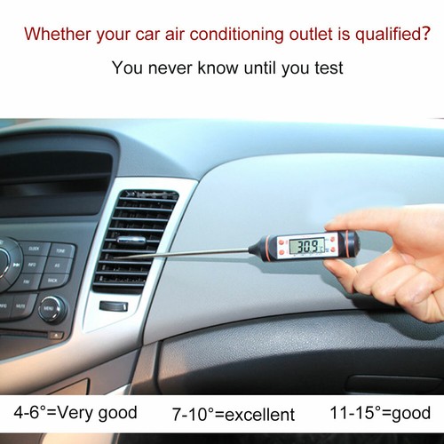 Car Air Vent LCD Digital Probe Test Pen Temperature Meter Gauge ...
